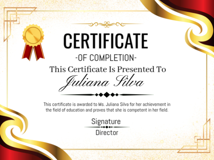Certificate of completion award poster Template | PosterMyWall