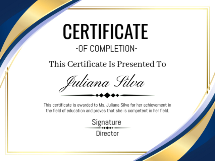 Certificate of completion award poster Template | PosterMyWall
