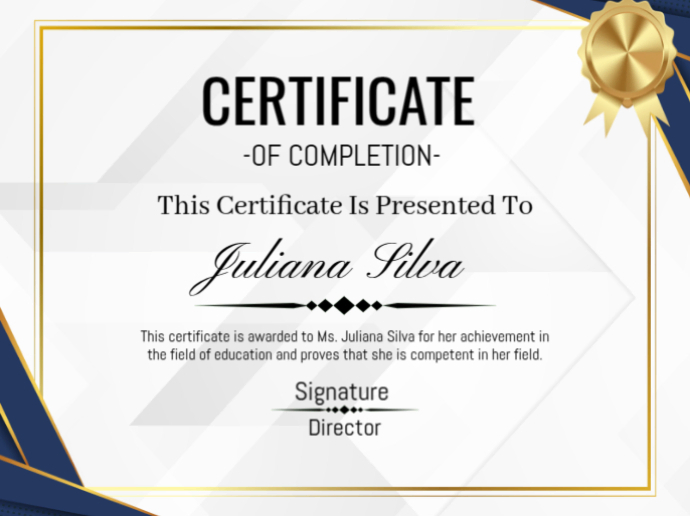 Certificate of completion award poster Template | PosterMyWall