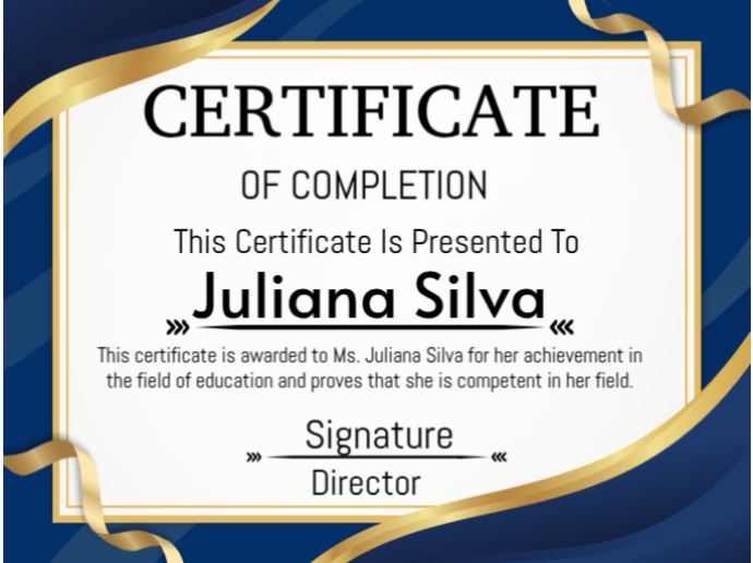 Certificate of completion award poster Template | PosterMyWall