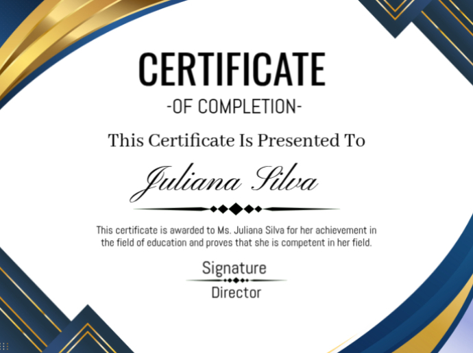 Certificate of completion award poster Template | PosterMyWall