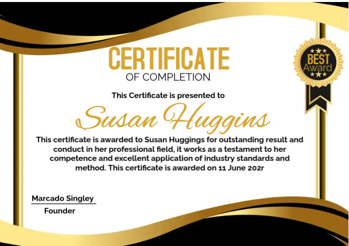 Copy of Certificate of completion | PosterMyWall