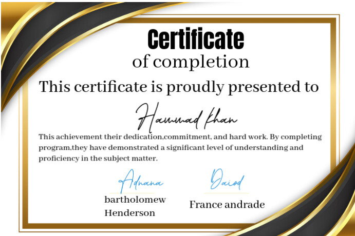 Certificate of completion Template | PosterMyWall