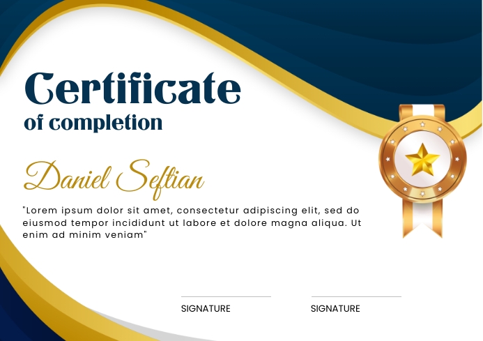 CERTIFICATE OF COMPLETION Templat | PosterMyWall