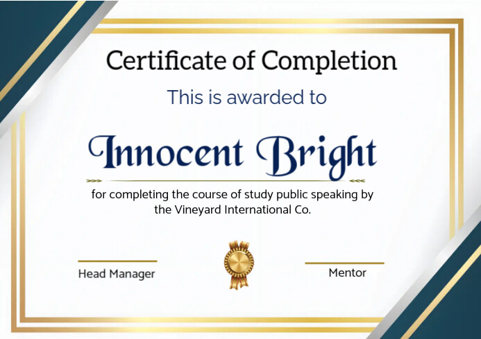 Plantilla de Certificate of Completion | PosterMyWall