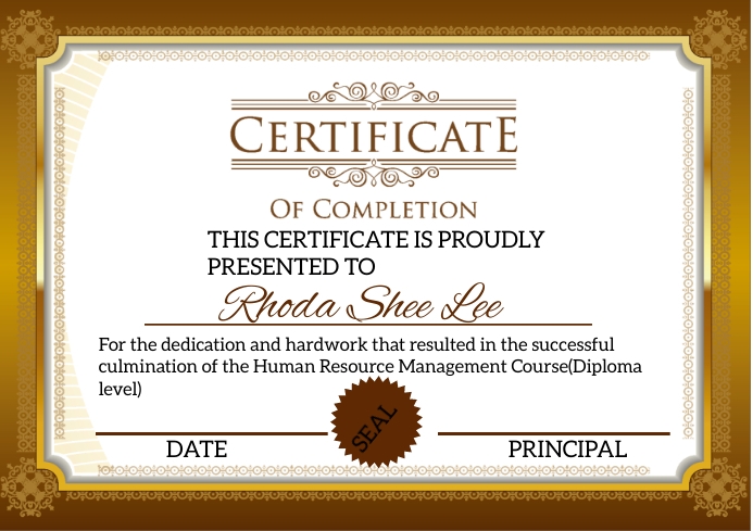 Certificate of completion Template | PosterMyWall