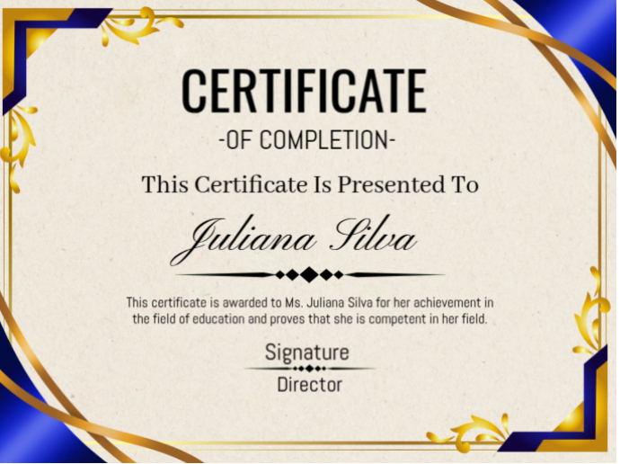 Certificate of completion Template | PosterMyWall