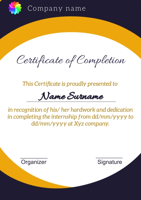 certificate of completion o6 Template | PosterMyWall