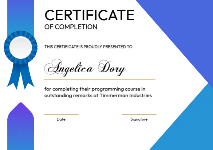 Plantilla de Certificate of Completion Offer | PosterMyWall