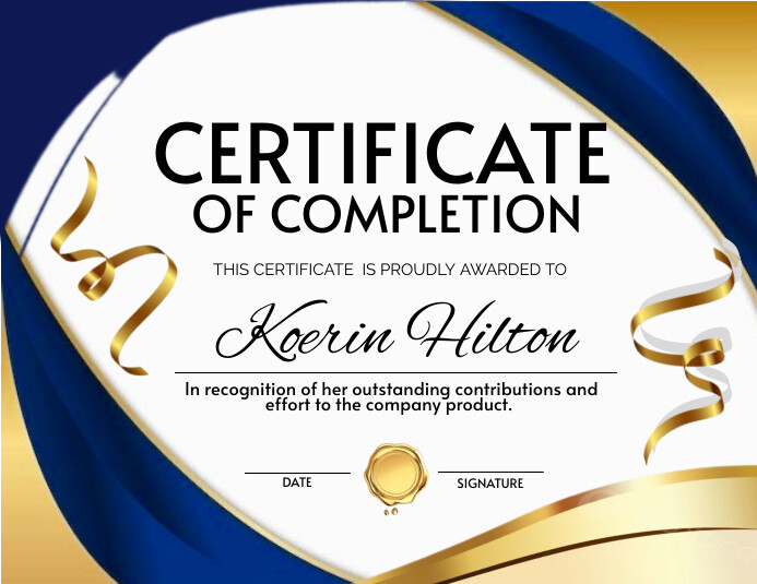Certificate of Completion White Flyer (Us Let Template | PosterMyWall