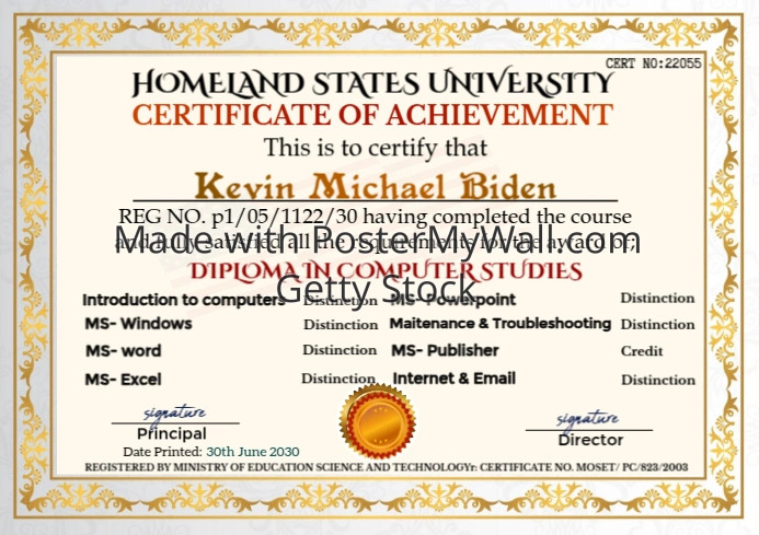 Certificate of Computer course Achievement. Template | PosterMyWall