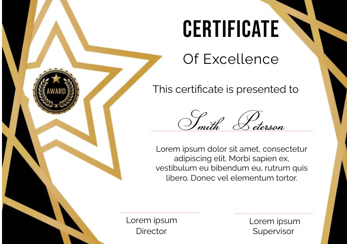 Certificate of Excellence Template | PosterMyWall