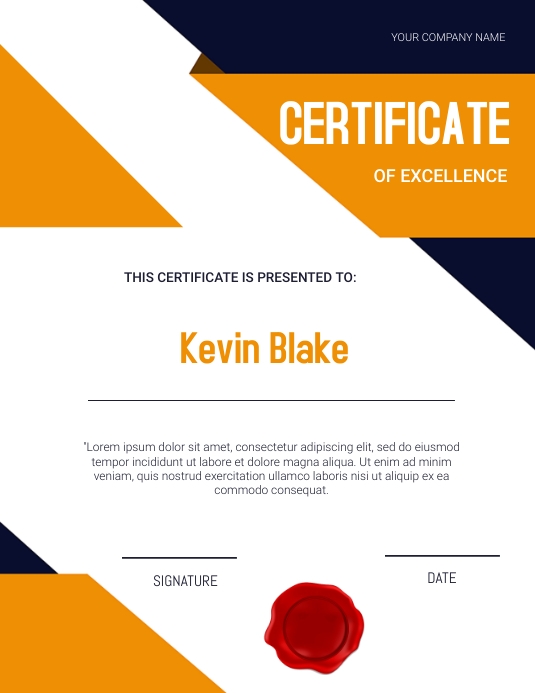 Certificate of excellence Template | PosterMyWall