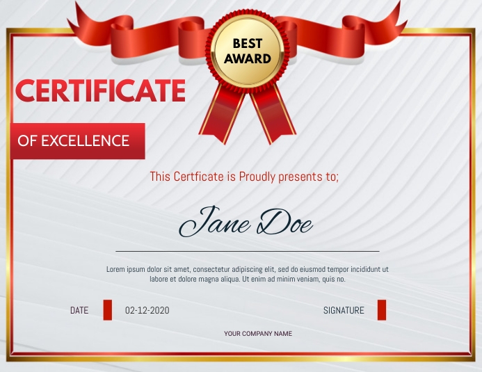 Copy of Certificate of Excellence | PosterMyWall