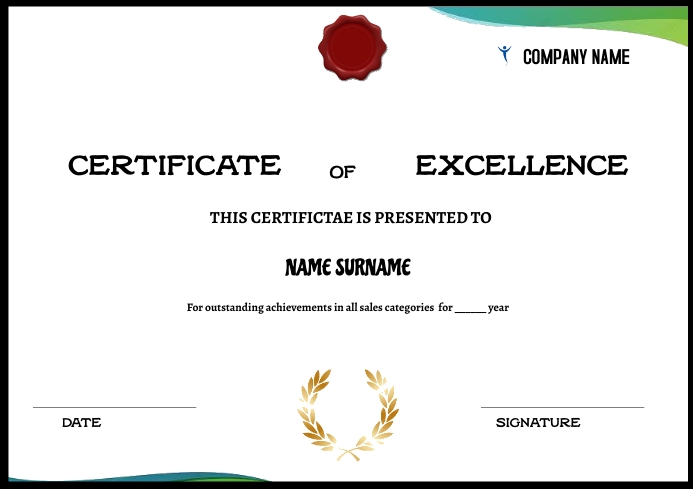 CERTIFICATE OF EXCELLENCE Template | PosterMyWall
