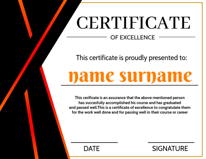 certificate of excellence flyer template | PosterMyWall