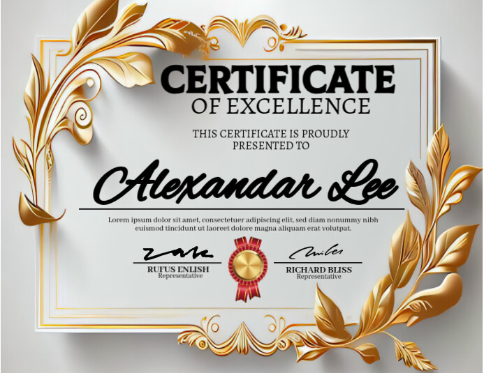 Copy of Certificate of excellence flyer Us letter | PosterMyWall