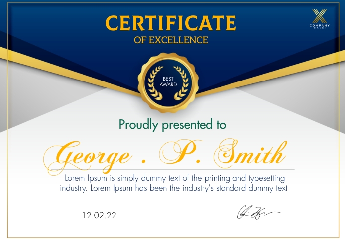Copy of Certificate of excellence template | PosterMyWall