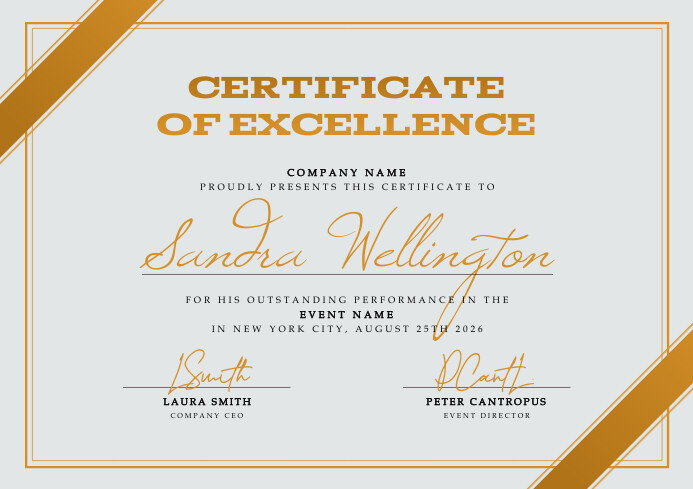 Copy of Certificate of Excellence template free | PosterMyWall