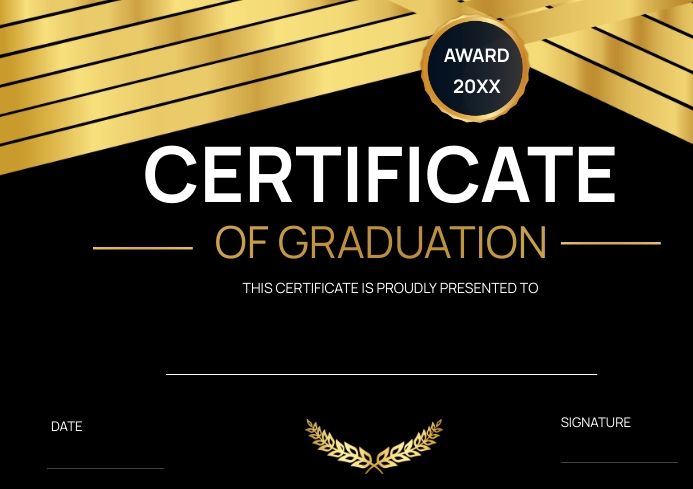 Certificate of Graduation Template | PosterMyWall