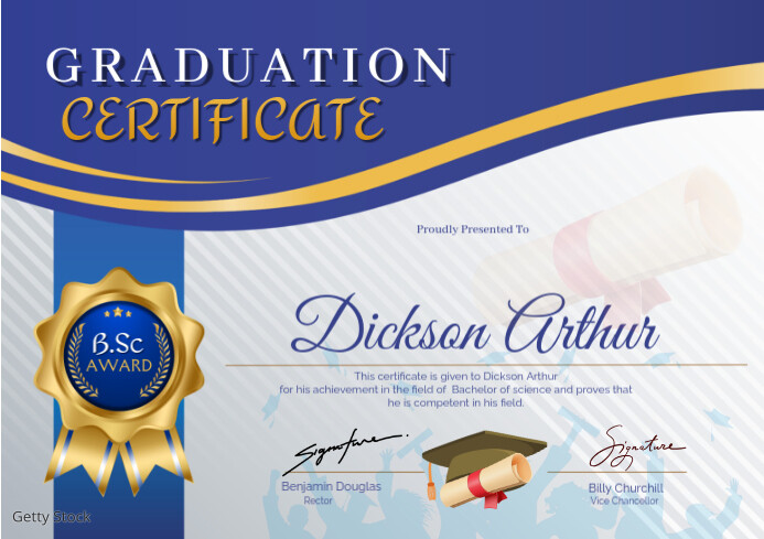 CERTIFICATE OF GRADUATION plus เทมเพลต | PosterMyWall