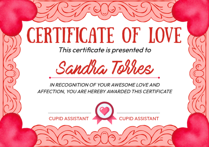 Certificate of Love Template | PosterMyWall