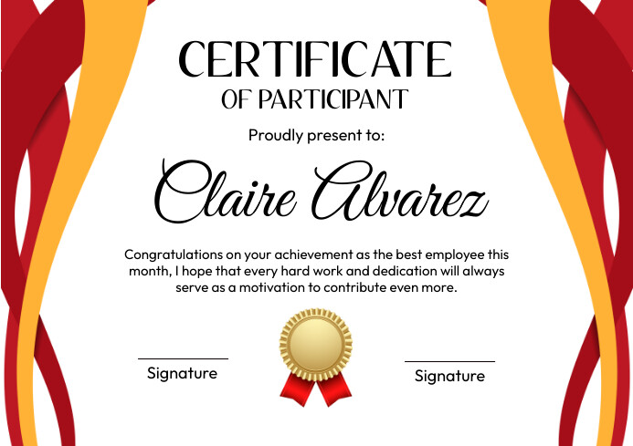 Certificate of Participant Templat | PosterMyWall