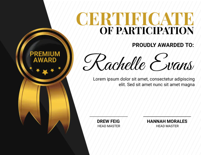 Certificate Of Participation Template | PosterMyWall