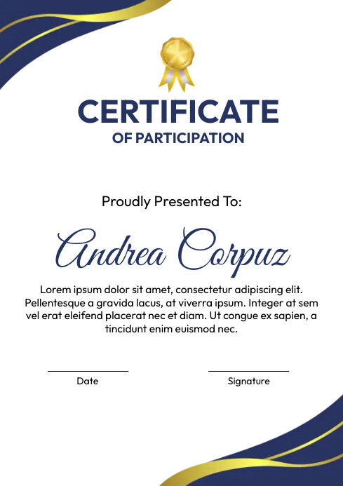 Certificate of Participation Template | PosterMyWall