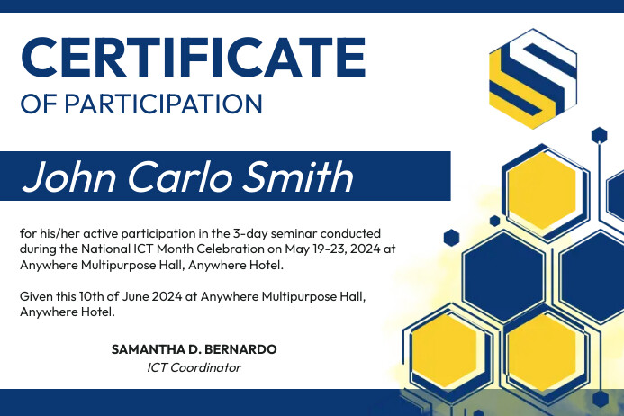 Certificate of Participation Template | PosterMyWall