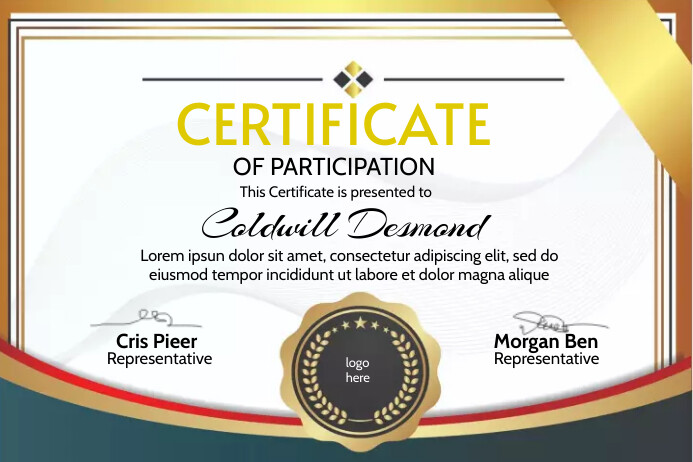 Certificate of participation Templat | PosterMyWall