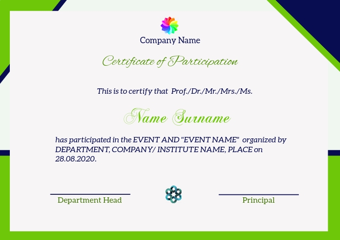 certificate of participation Template | PosterMyWall