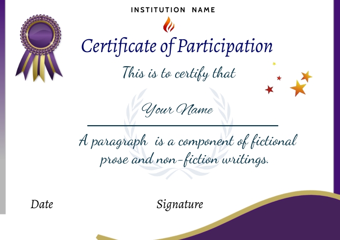 certificate of Participation Template | PosterMyWall