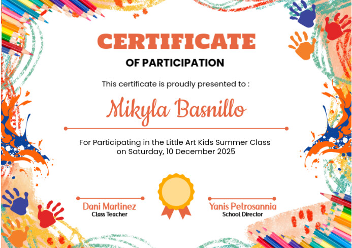 Copy of Certificate Of Participation | PosterMyWall