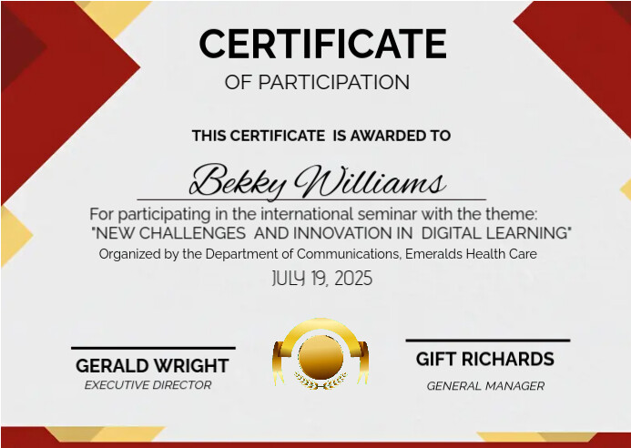 Certificate of Participation Template | PosterMyWall