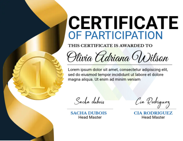 Certificate Of Participation Template | PosterMyWall