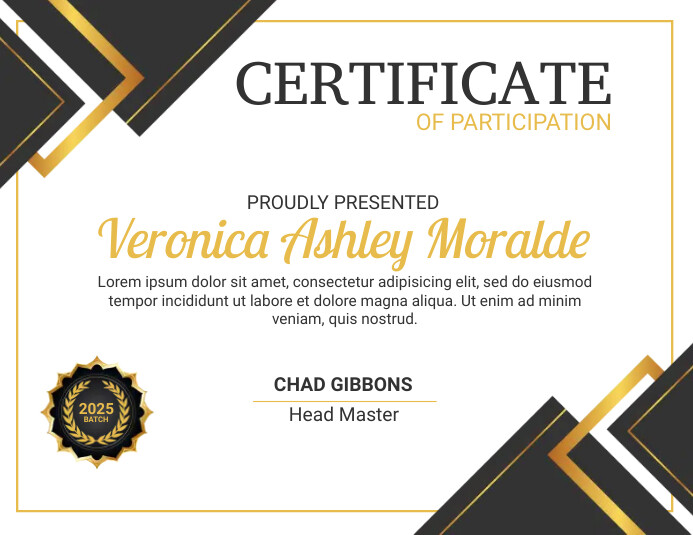 Certificate Of Participation Template | PosterMyWall