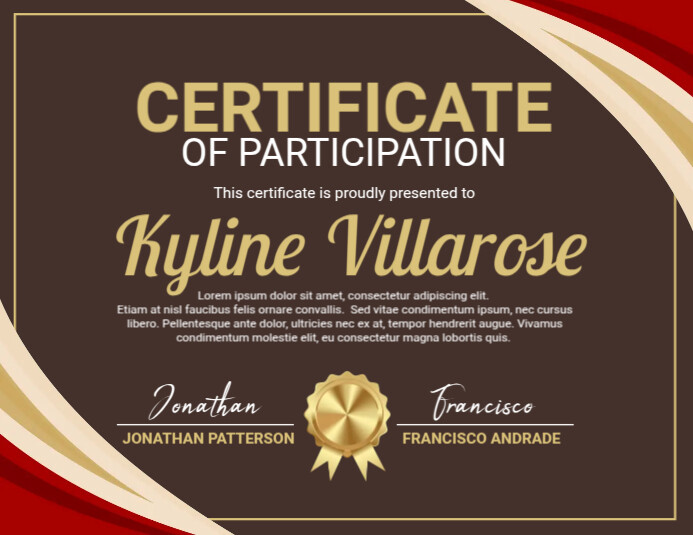 Certificate Of Participation Template | PosterMyWall