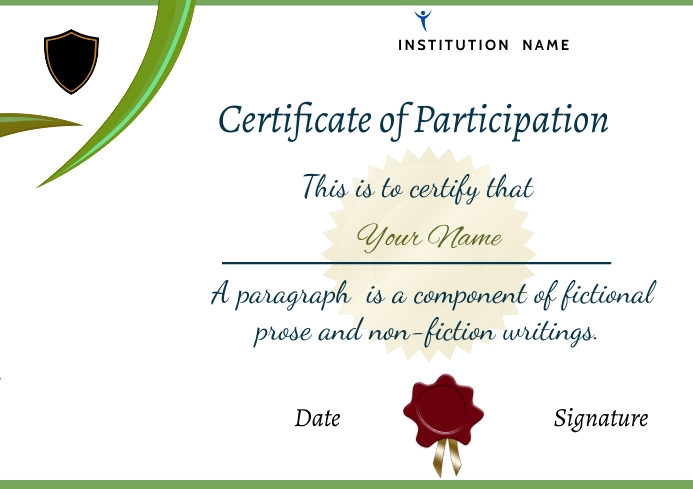 Modèle Certificat de Participation | PosterMyWall