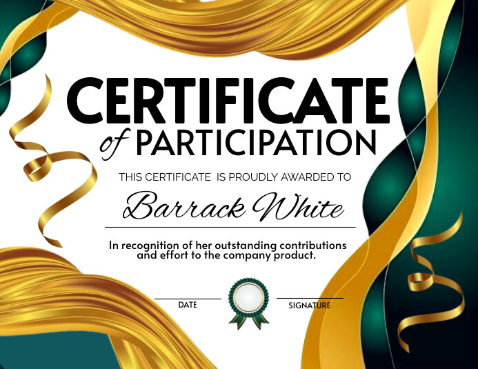 Plantilla de Certificate of participation White Flyer | PosterMyWall