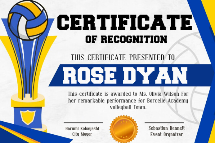 Plantilla de Certificate of Recognation | PosterMyWall