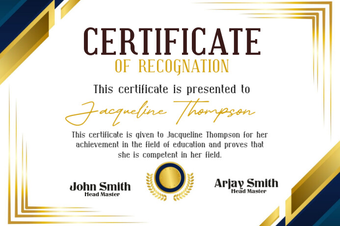 Certificate of Recognation Template | PosterMyWall
