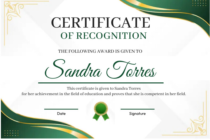 Certificate of Recognition Ads Template | PosterMyWall