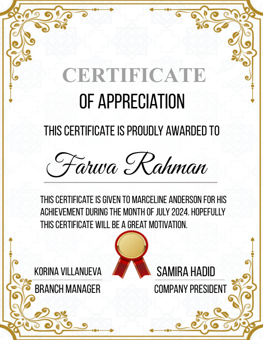 certificate of recognition Template | PosterMyWall