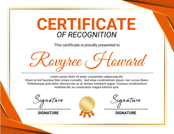 Certificate Of Recognition Templat | PosterMyWall