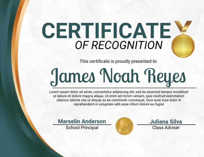 Certificate Of Recognition Template | PosterMyWall