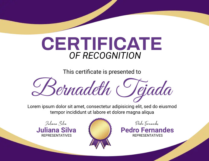 Certificate Of Recognition Template | PosterMyWall
