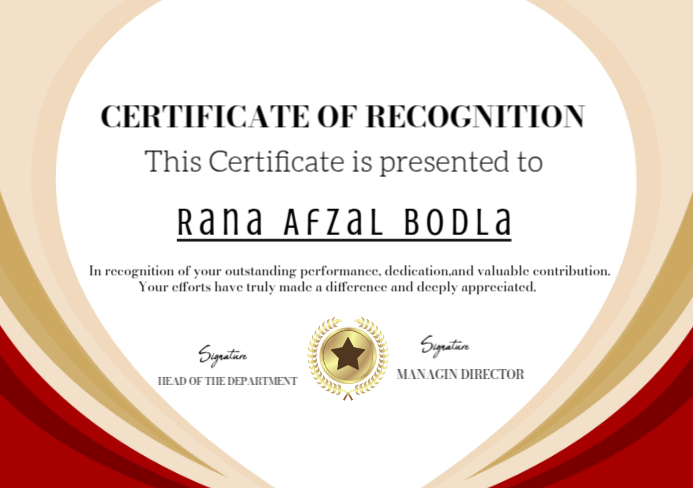 Certificate of recognition editable customizable Template | PosterMyWall