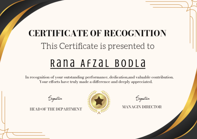 Certificate of recognition editable customizable Template | PosterMyWall