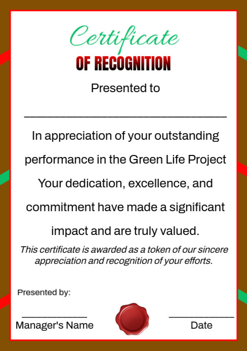 Copy of Certificate of recognition Template | PosterMyWall